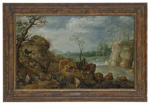 Roelant Savery | A river landscape with shepherds making music among ...