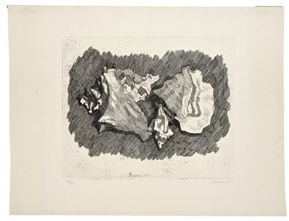 Giorgio Morandi | Natura morta con oggetti bianchi su fondo scuro (1931 ...