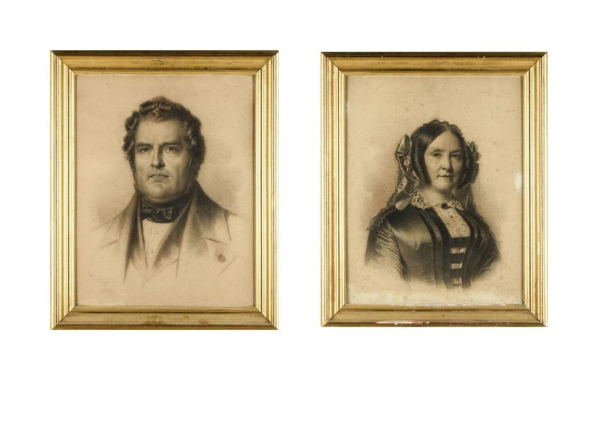 Pierre Roche Vigneron | Portrait of a man and portrait of a woman (1852 ...