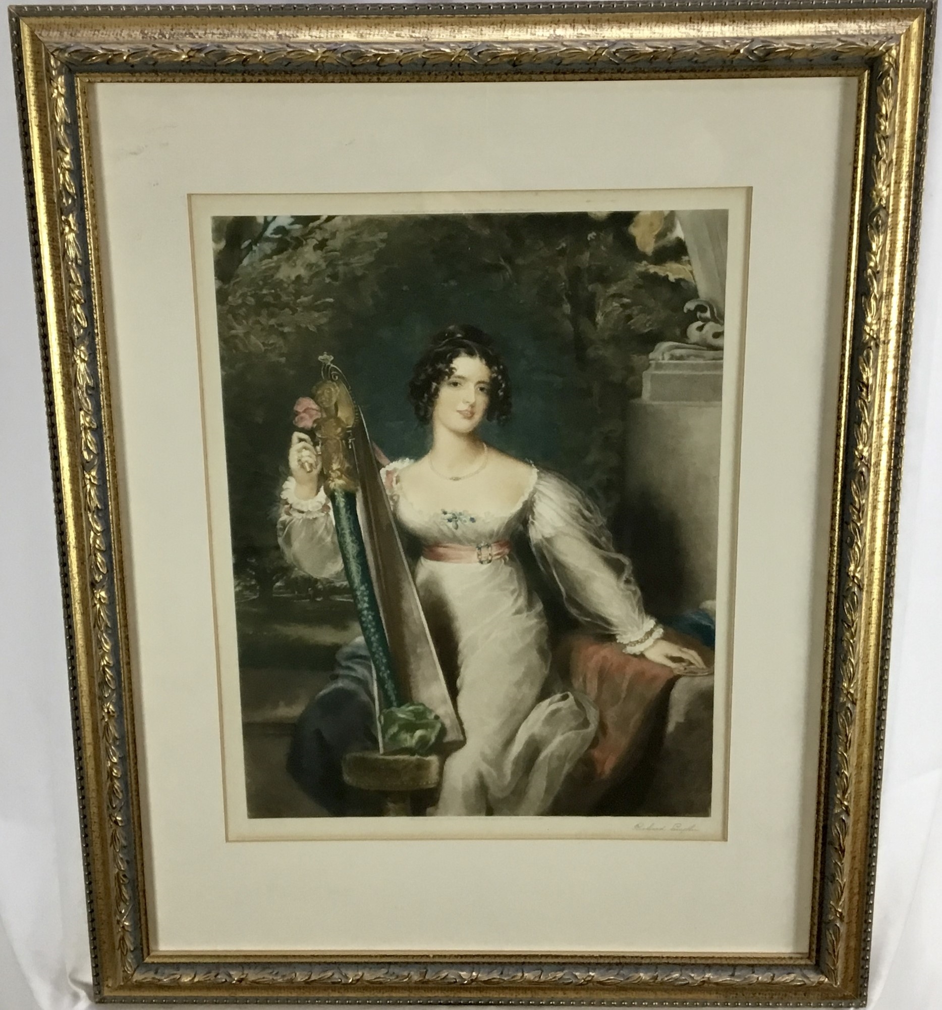Richard Smythe | portrait of a lady with a harp | MutualArt