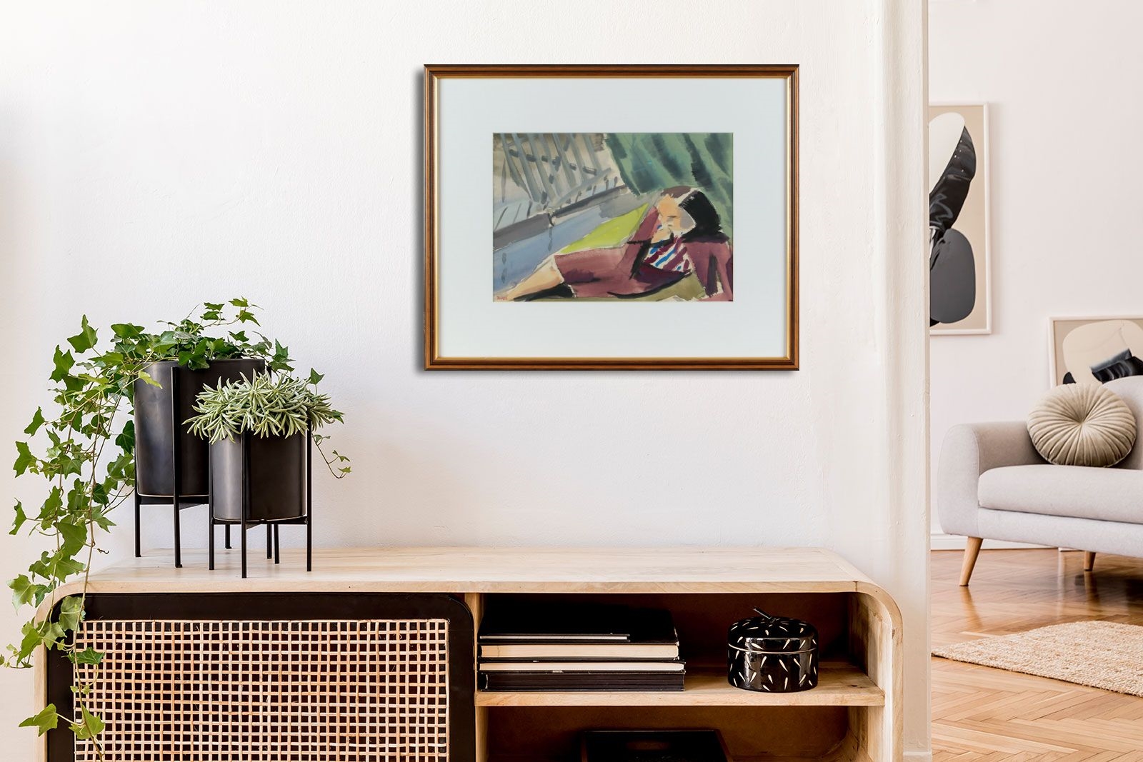 Elizabeth Rivers | GIRL RESTING BY A RIVER | MutualArt