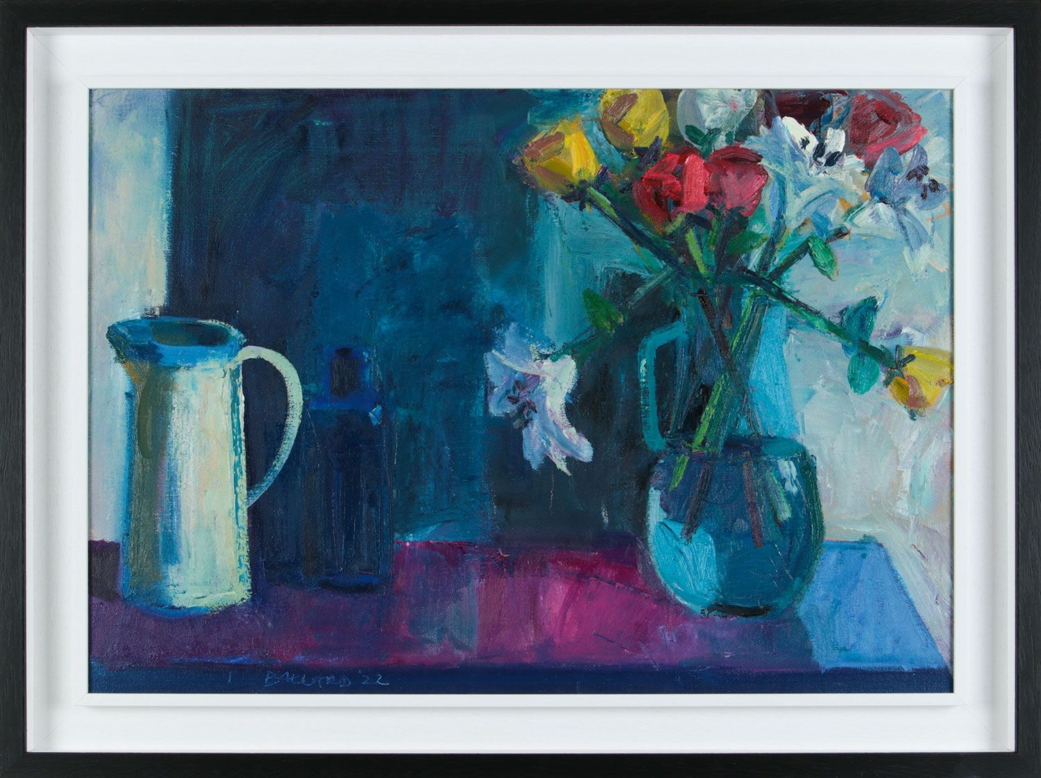 Brian Ballard | STILL LIFE, FLOWERS AND BLUE BOTTLE | MutualArt