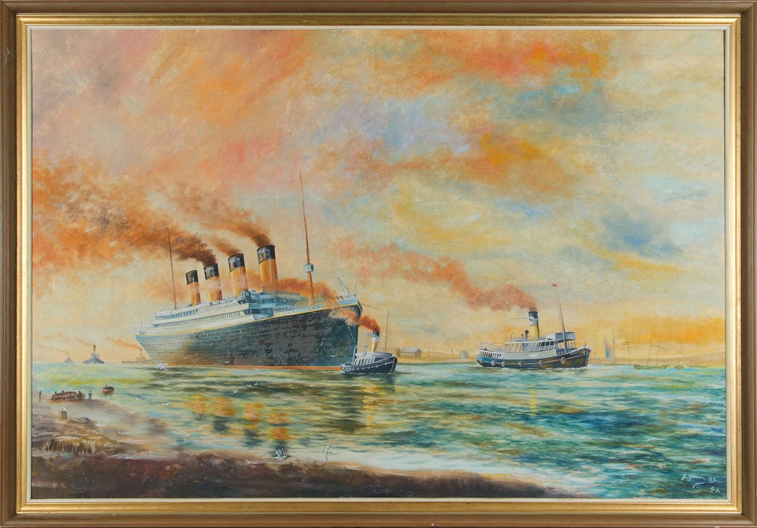 John Ginn | TITANIC ON BELFAST LOUGH | MutualArt