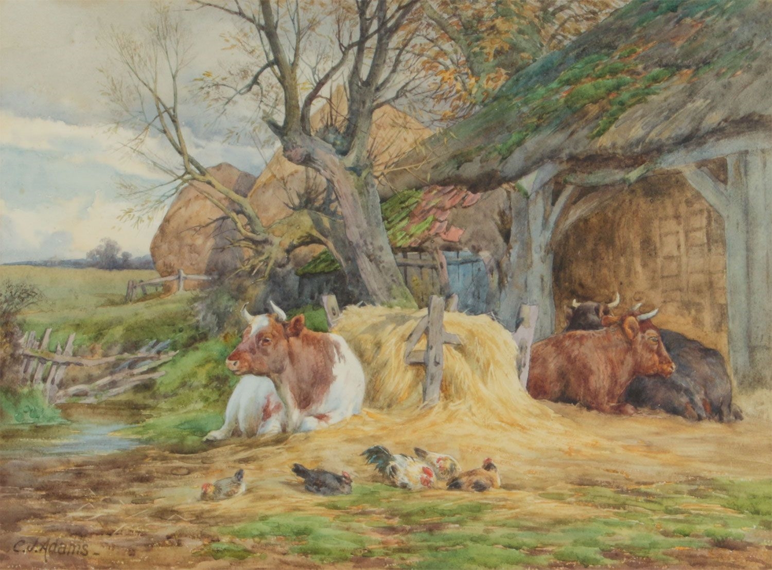 Charles James Adams | THE FARMYARD | MutualArt