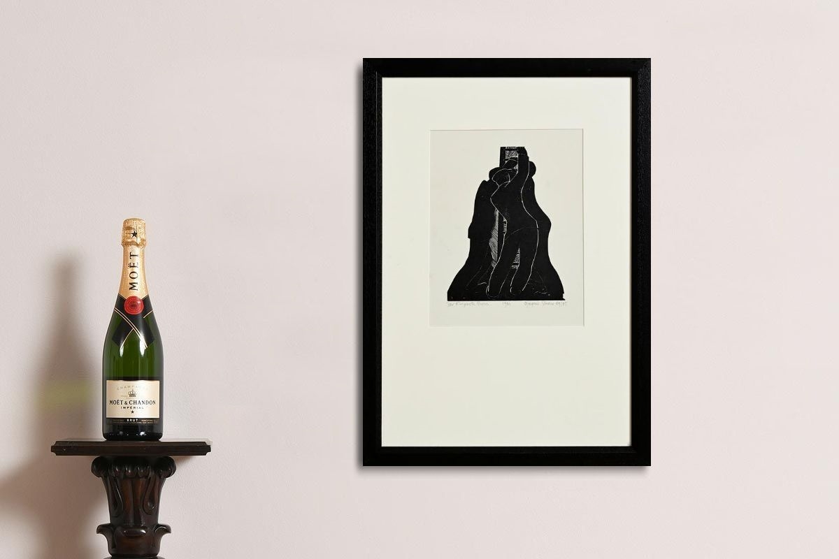 Elizabeth Rivers | Three Men with a Ladder (1964) (1964) | MutualArt