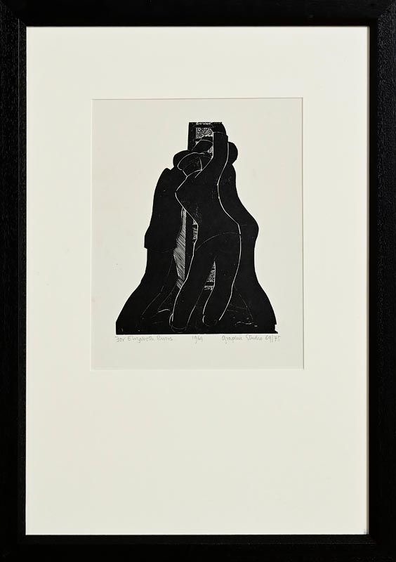 Elizabeth Rivers | Three Men with a Ladder (1964) (1964) | MutualArt