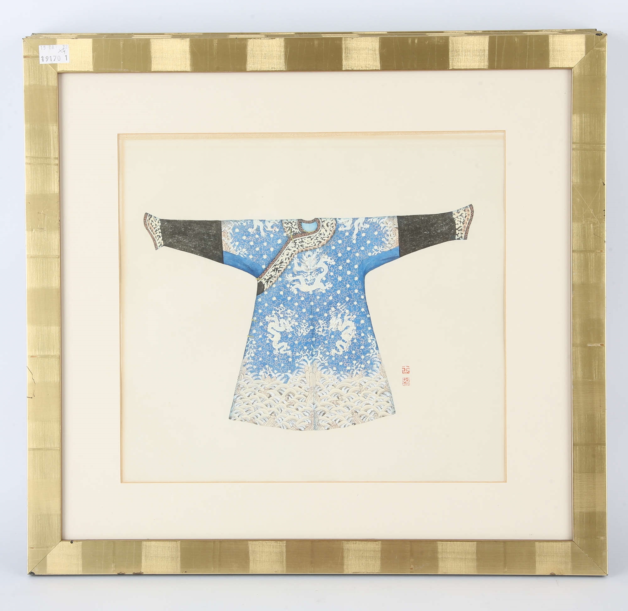 Chinese School | Set of four paintings of Chinese robes as seen from ...