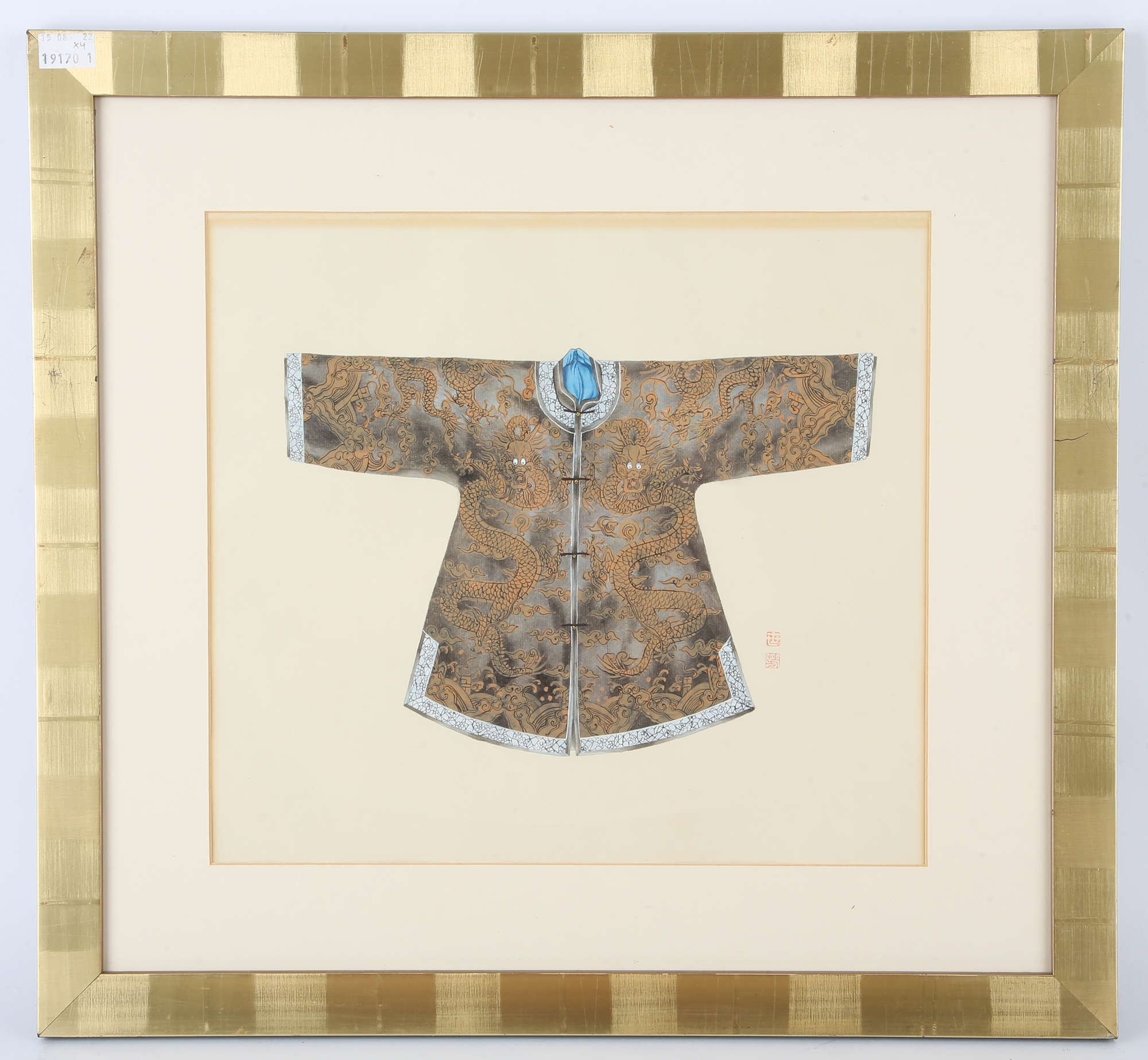 Chinese School | Set of four paintings of Chinese robes as seen from ...