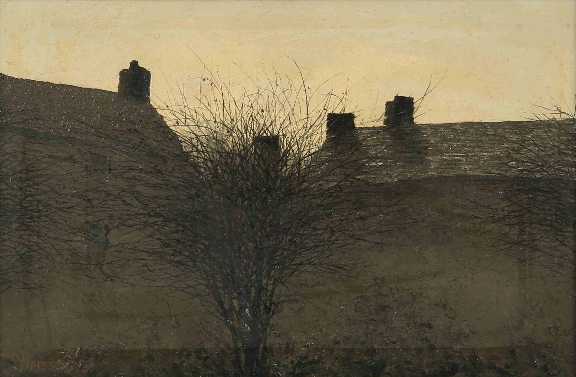 Jack Simcock | winter landscape with trees to foreground (1970) | MutualArt