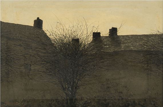Jack Simcock | winter landscape with trees to foreground (1970) | MutualArt
