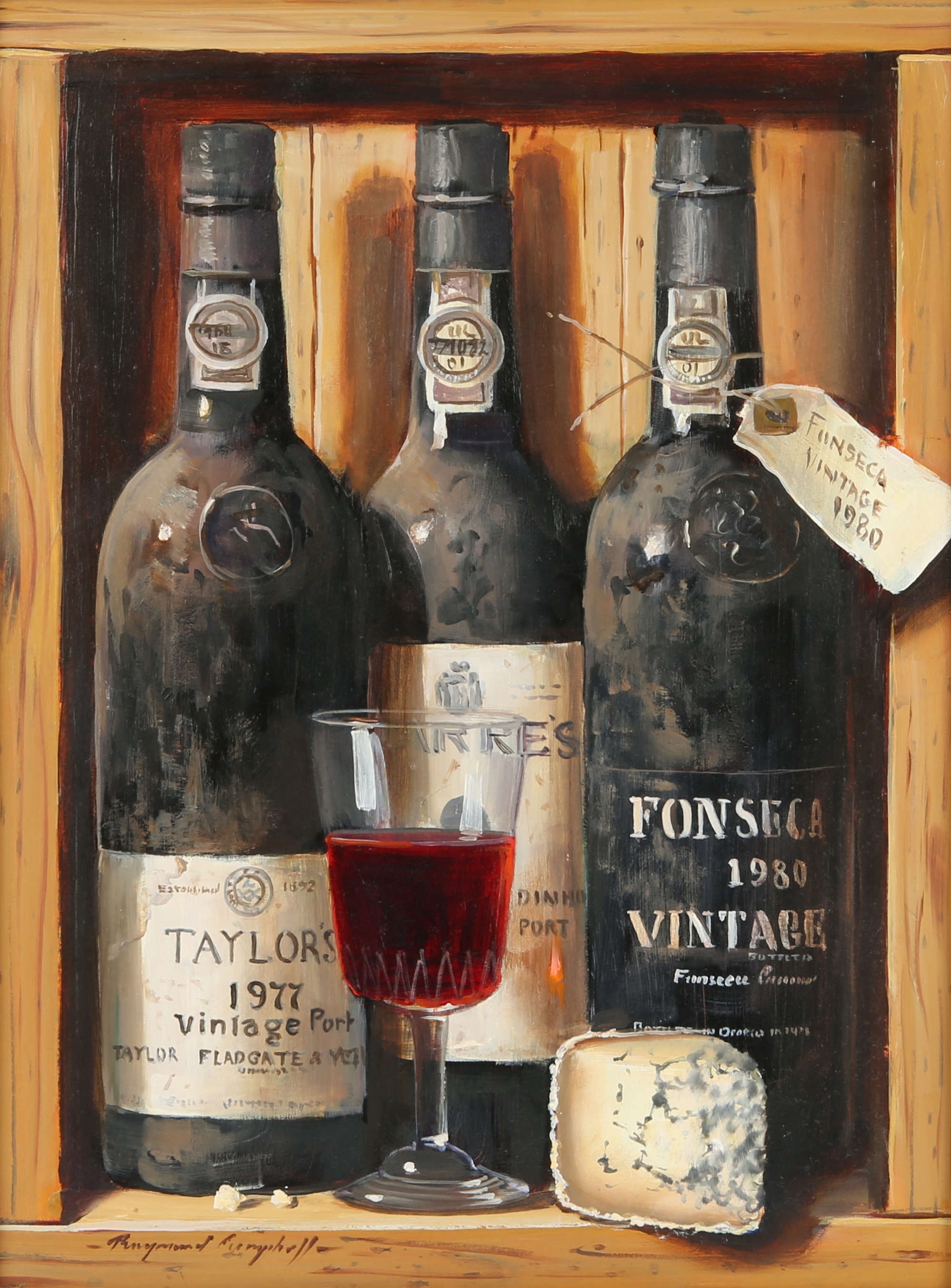 Raymond Campbell | still life with bottles of port | MutualArt