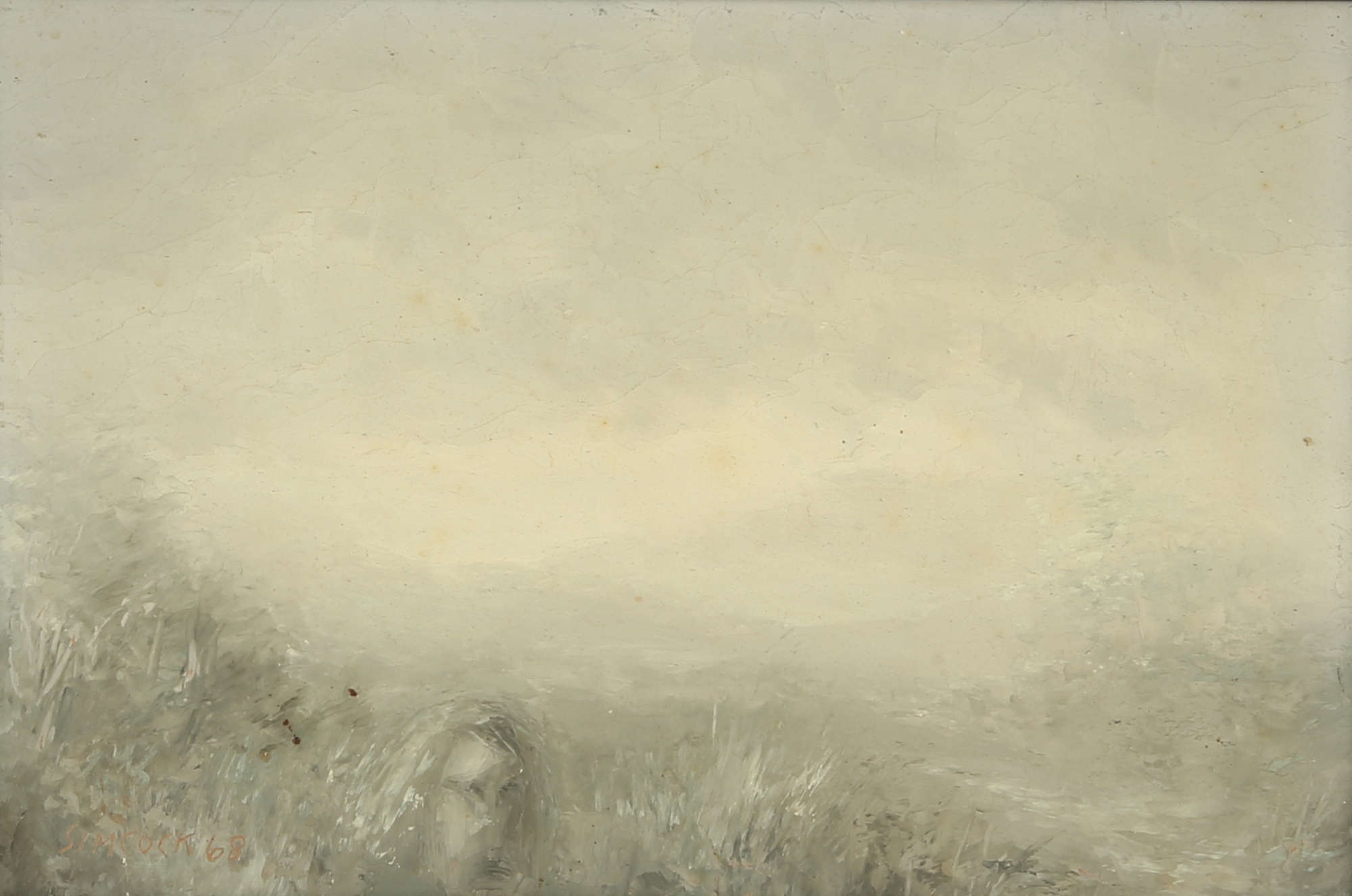 Jack Simcock | white landscape with head of figure to foreground (1968 ...
