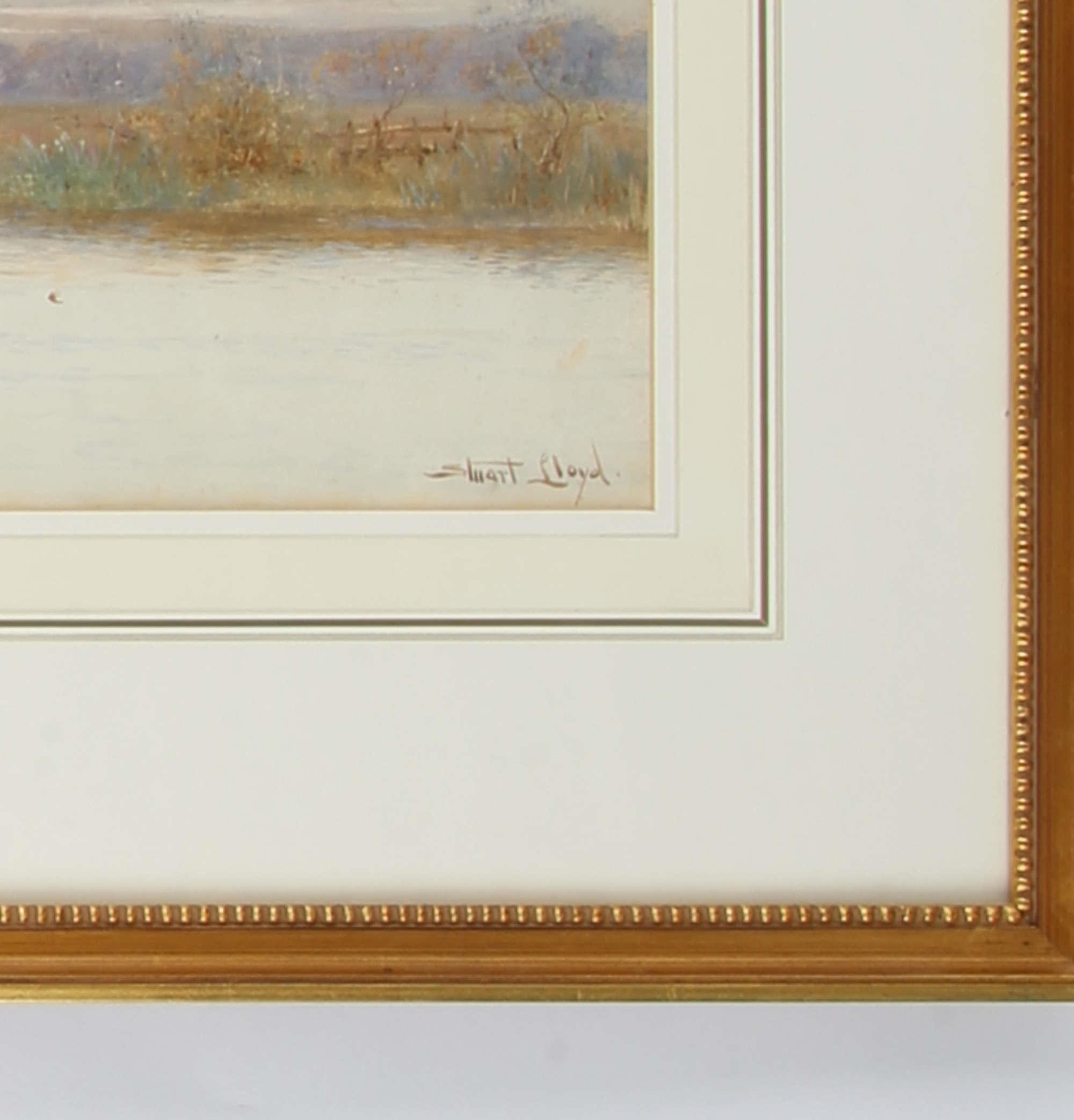 Walter Stuart Lloyd | Thameside landscape with church to background ...