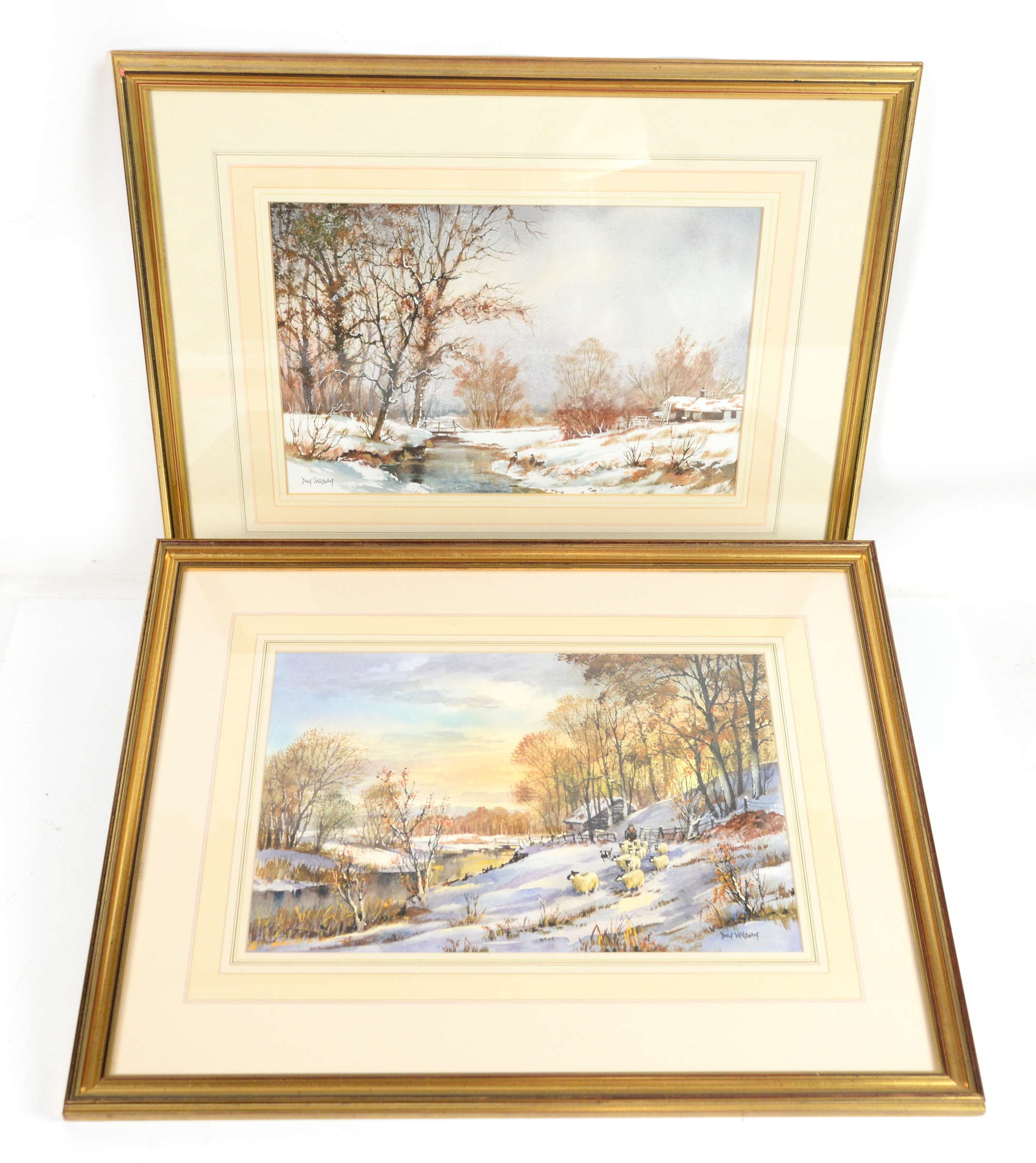 Donald Vaughan | Winter Scene with sheep in a landscape | MutualArt