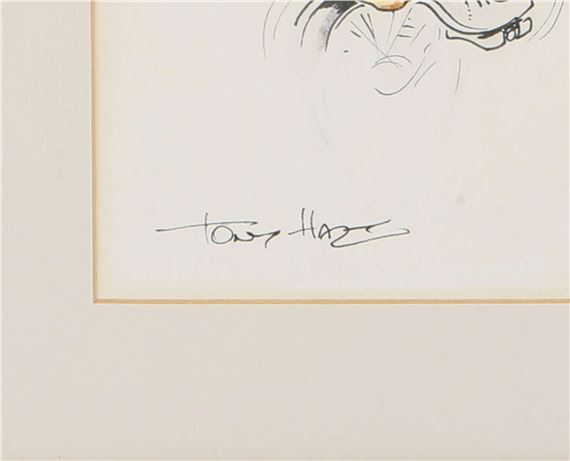 Tony Hart | Colonel Snodgrass riding a bicycle, | MutualArt