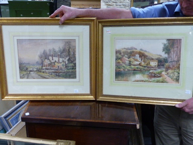 George Goodall | GEORGE GOODALL. 19th/20th.C.. A WATERCOLOUR RIVERSIDE ...