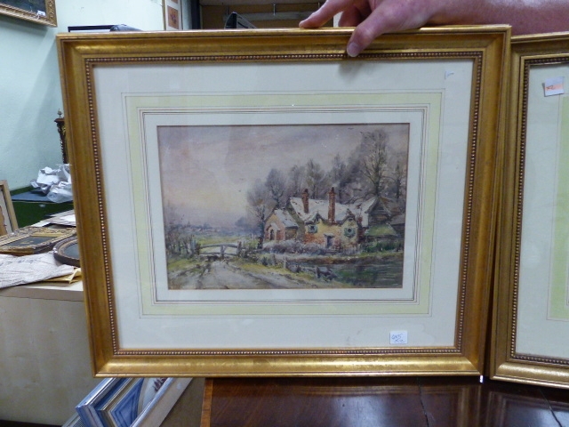 George Goodall | GEORGE GOODALL. 19th/20th.C.. A WATERCOLOUR RIVERSIDE ...