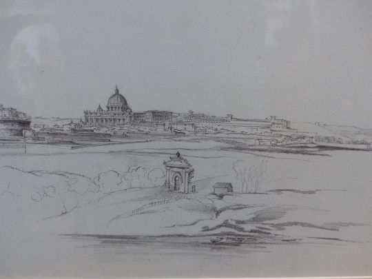 English School | 19th Century English School. Roman Vista drawing (19th ...
