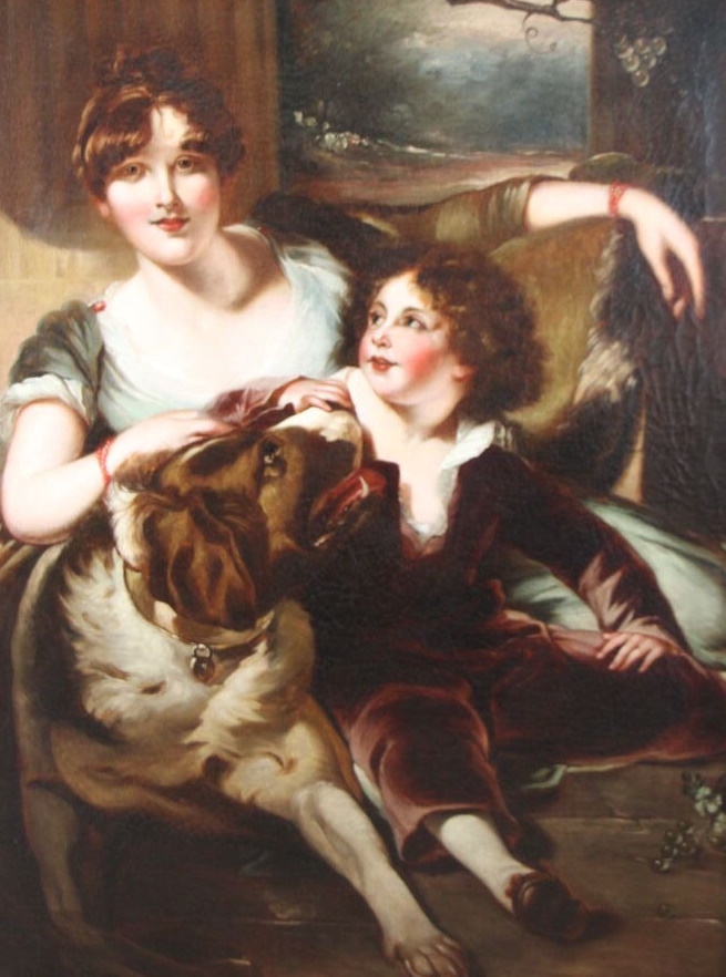 Arthur John Elsley | Portrait de famille avec le chien | MutualArt
