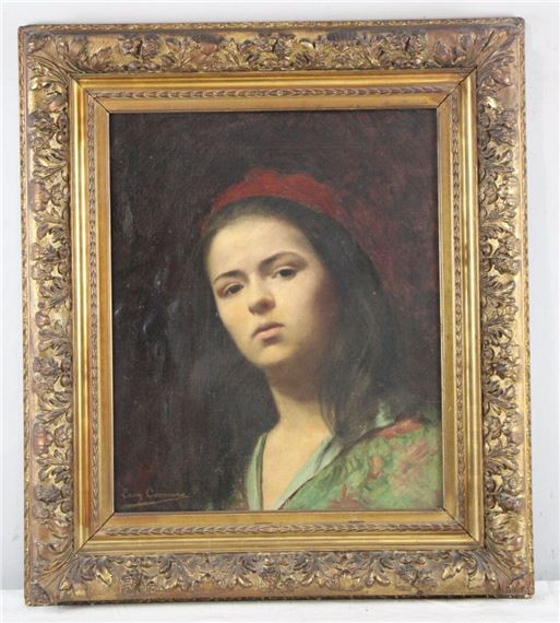 Léon Comerre | Portrait de jeune fille | MutualArt