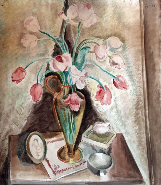 Jorge Larco | VASO CON TULIPANES | MutualArt