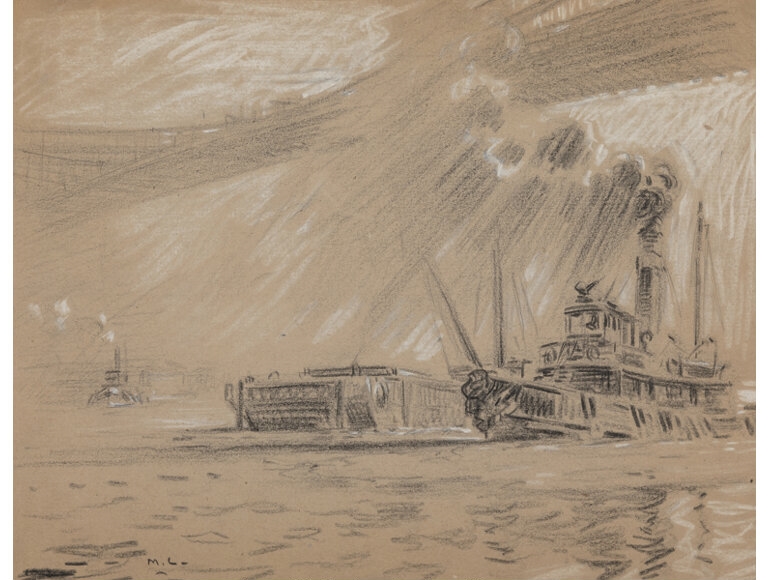 Martin Lewis | Tug Boat and Barge | MutualArt