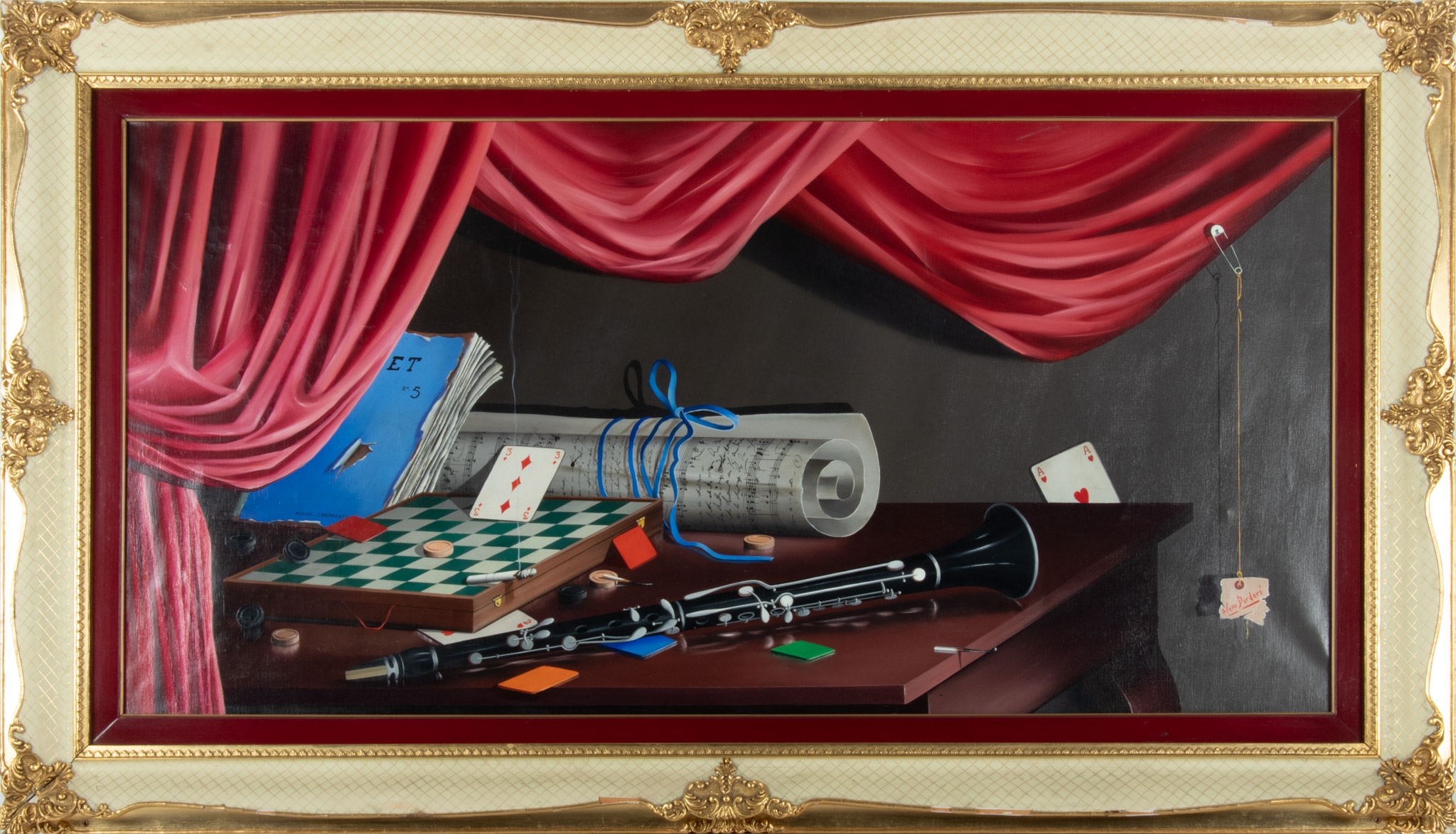 Alfano Dardari | Alfano Dardari, Oil On Canvas Trompe L'oeil, Saxaphone ...