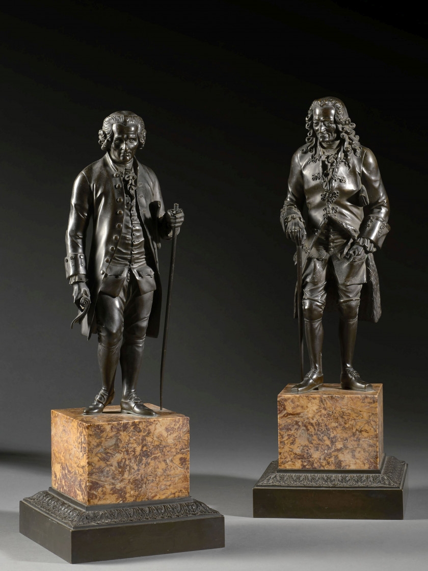 French School, 19th Century | Voltaire et Rousseau | MutualArt