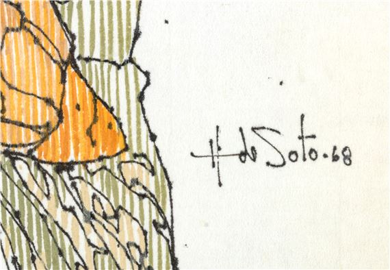 Hugo de Soto | Hugo De Soto (Cuban, B. 1928) Ink Drawings On Paper 1968 ...
