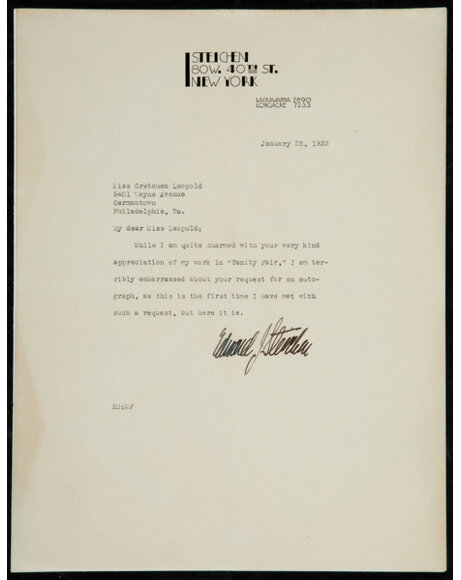 Edward Steichen | Signed letter on letterhead with envelope | MutualArt