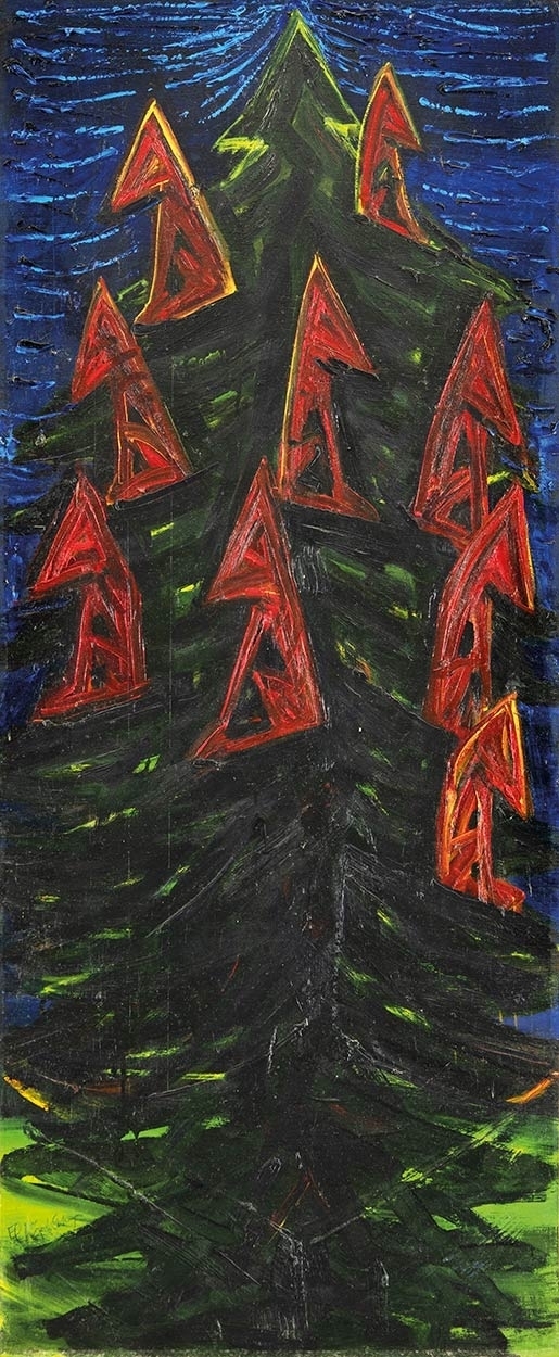 El Kazovszkij | Christmas Tree with Nine Wolves | MutualArt