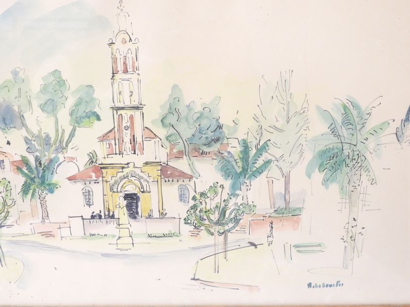 Robert Leboucher | Church square and seashore | MutualArt