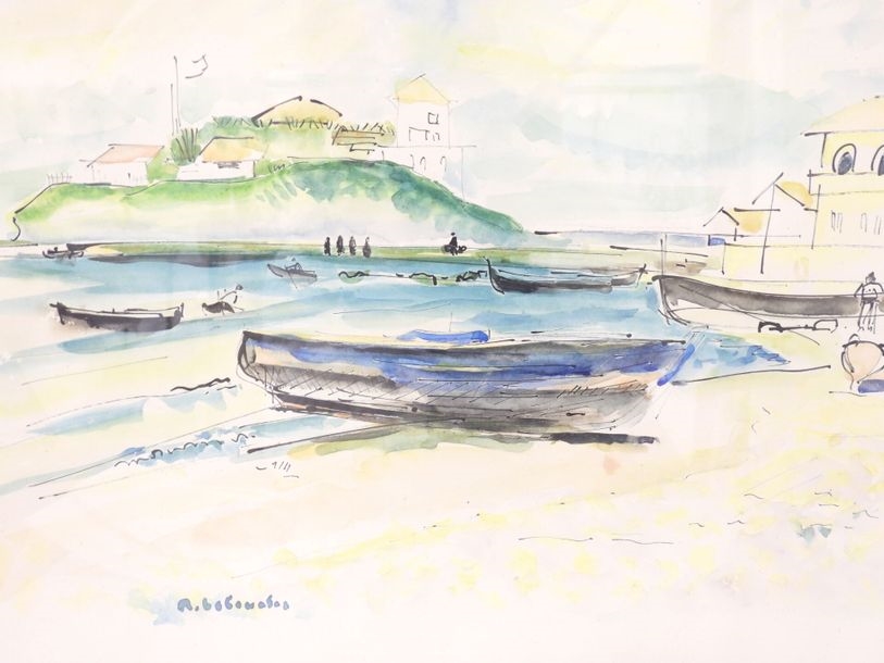 Robert Leboucher | Church square and seashore | MutualArt
