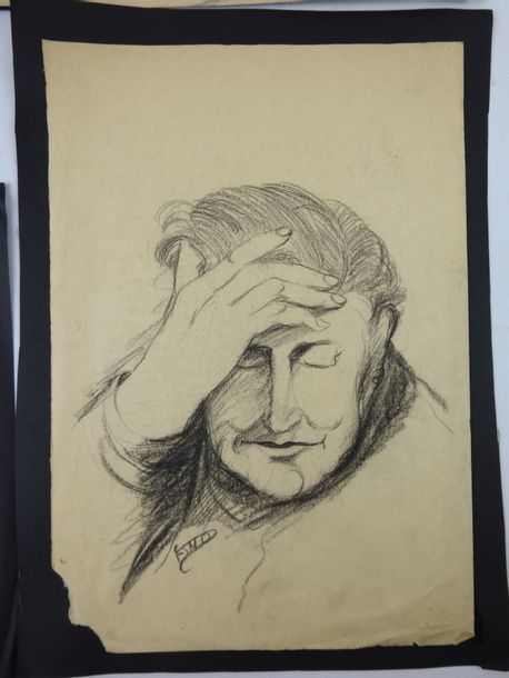 Ferdinand Desnos | lot of four drawings on paper representing portraits ...