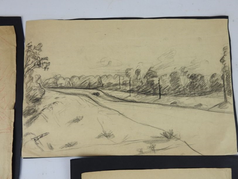 Ferdinand Desnos | lot of four drawings on paper representing portraits ...