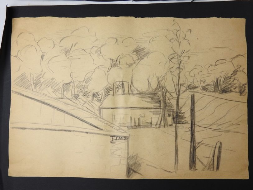 Ferdinand Desnos | lot of four drawings on paper representing portraits ...