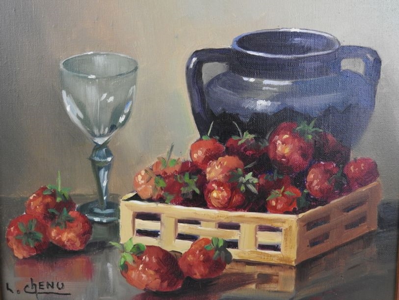 Lucien Chenu | Still life with strawberries (1982) | MutualArt