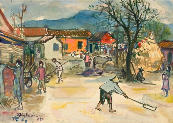 Shiy De Jinn | Village Scene, 1956 (1956) | MutualArt