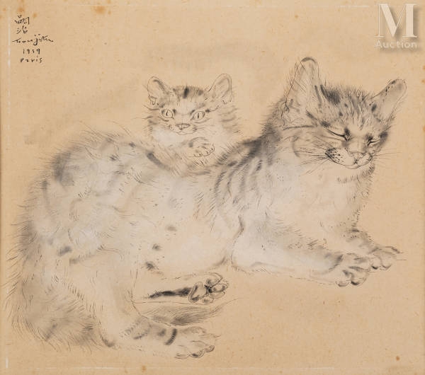 Leonard Tsuguharu Foujita | Chatte et chaton (1939) | MutualArt