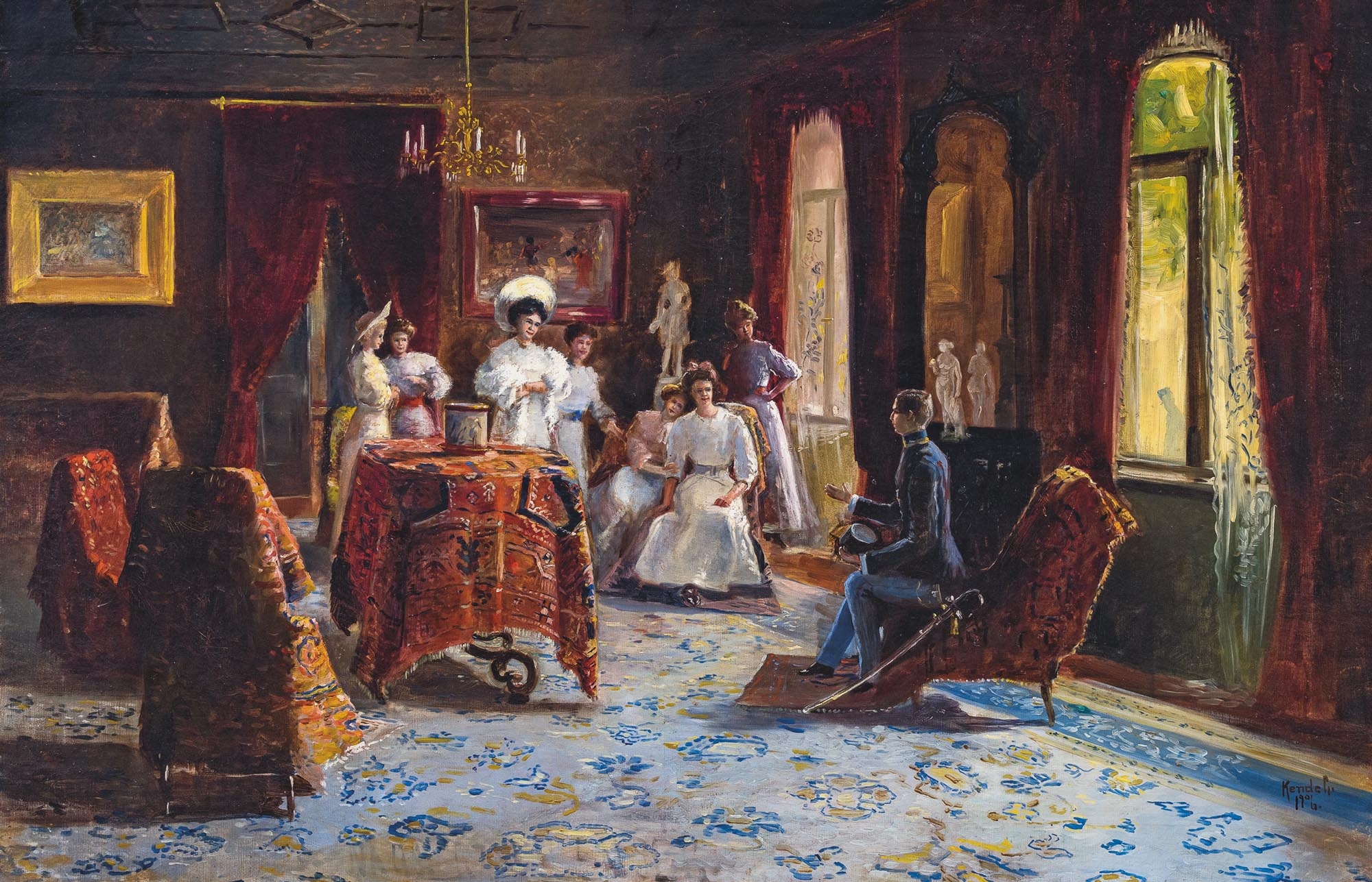 Geza Kende | Vizitben (1909) | MutualArt