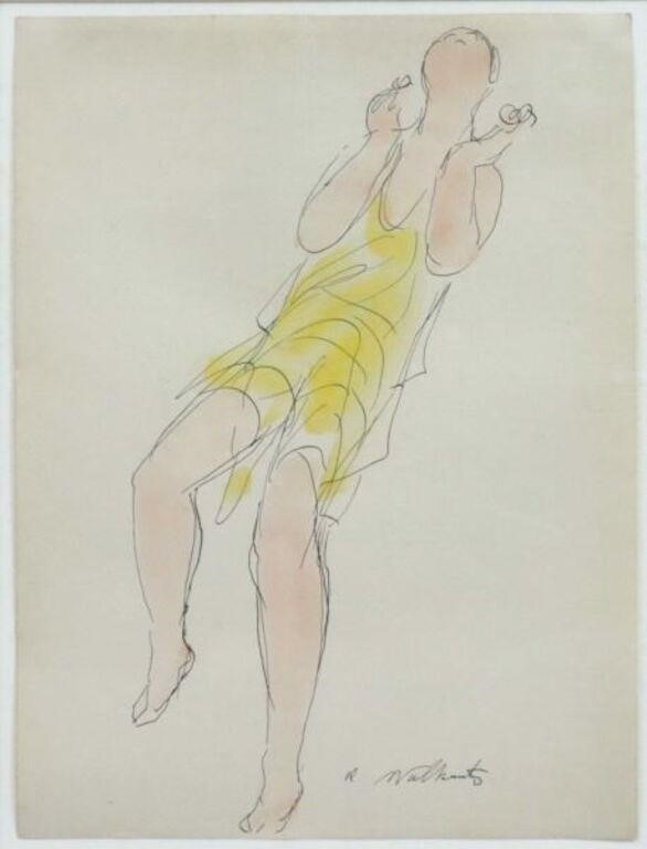 Abraham Walkowitz | 2 figural drawings of dancers | MutualArt