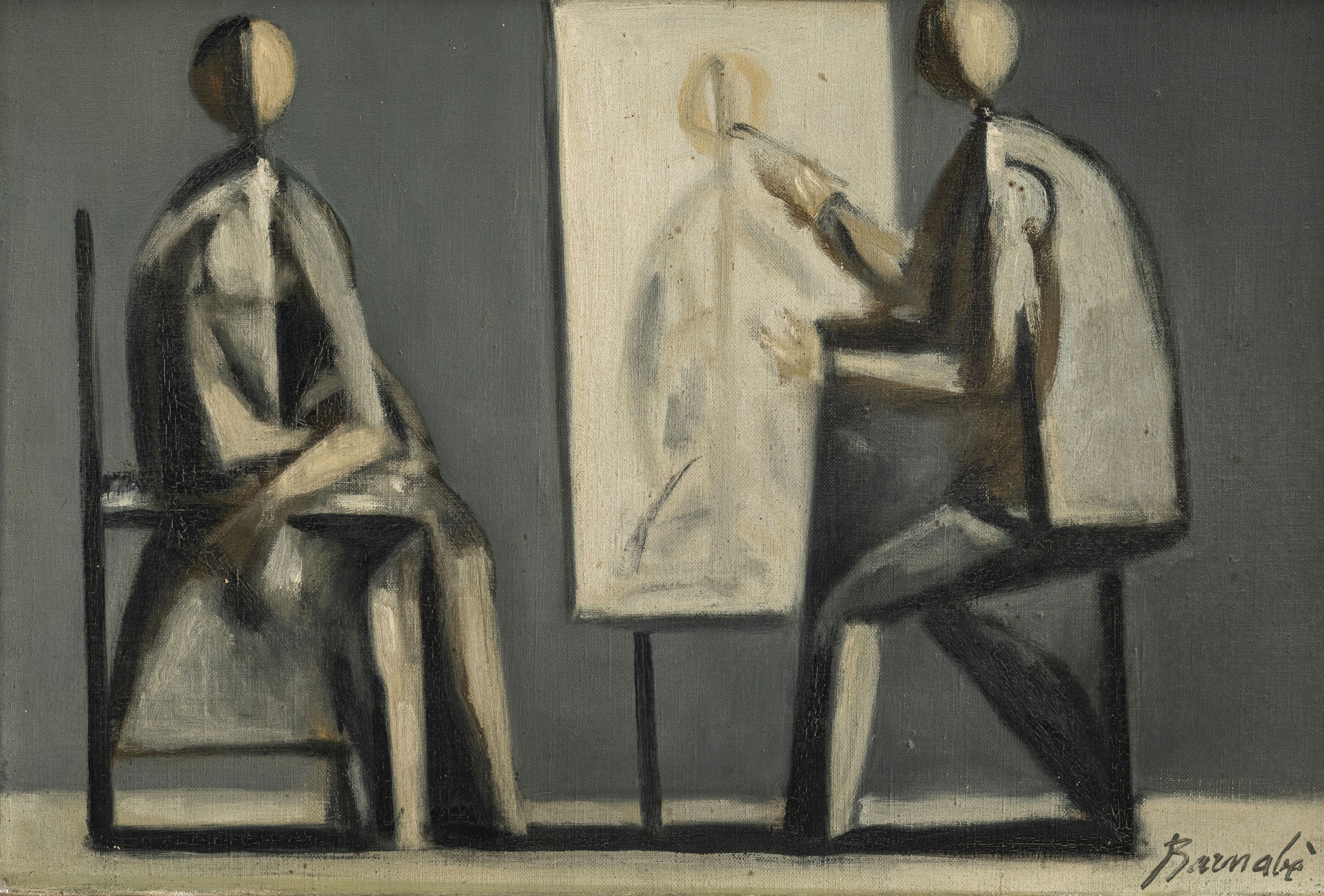 Duilio Barnabè | Le peintre et son modèle (1957) | MutualArt