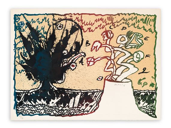 Pierre Alechinsky | Volcan alphabétique (1970) | MutualArt