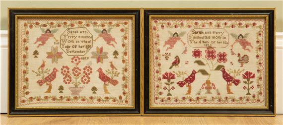 Sarah Terry | A pair of Georgian Samplers | MutualArt