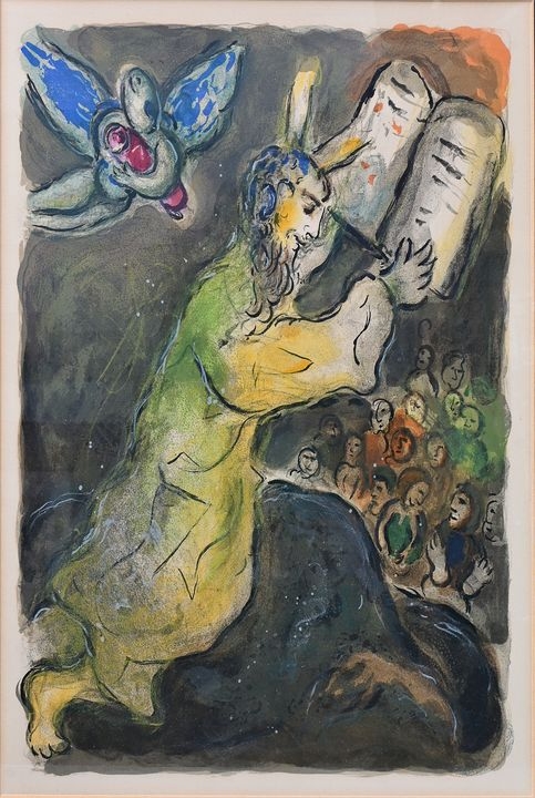 Marc Chagall | Moses zeigt dem Volk die Gesetzestafeln (1966) | MutualArt