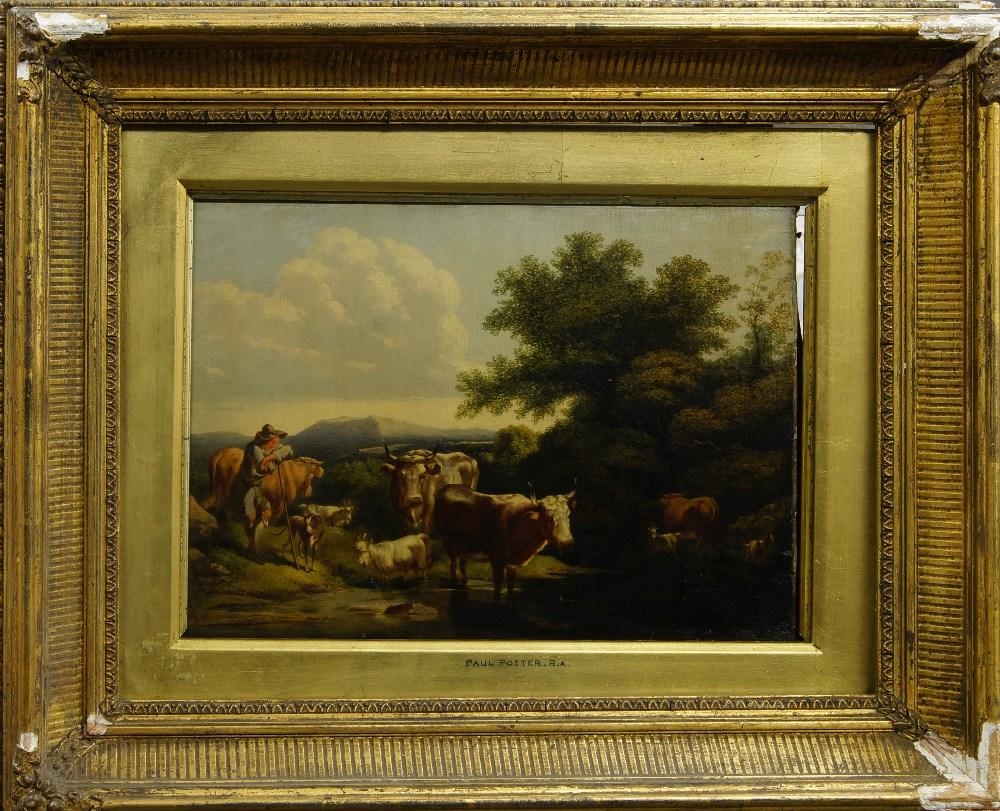 Paulus Potter | Cattle and goats watering | MutualArt