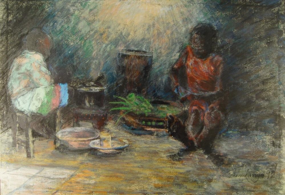 Shadreck Simukanga | Children Cooking (1992) | MutualArt