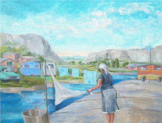 James P. Power | Couple with Bourgogne wine (1984) | MutualArt