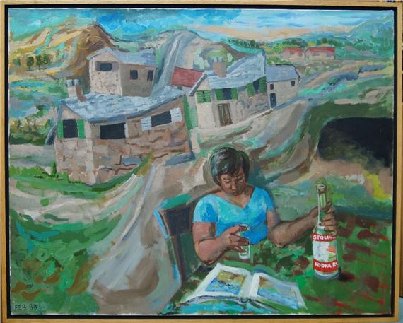 James P. Power | Woman Drinking Vodka (1988) | MutualArt