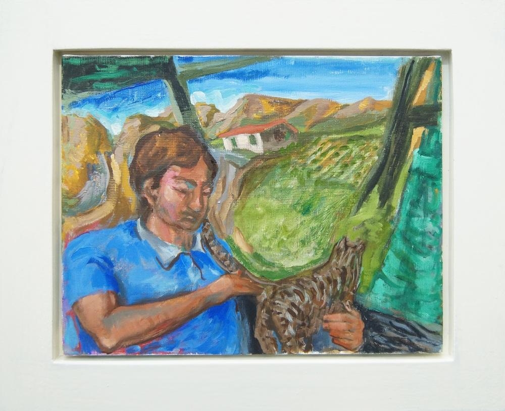 James P. Power | Woman Stroking Cat (1993) | MutualArt